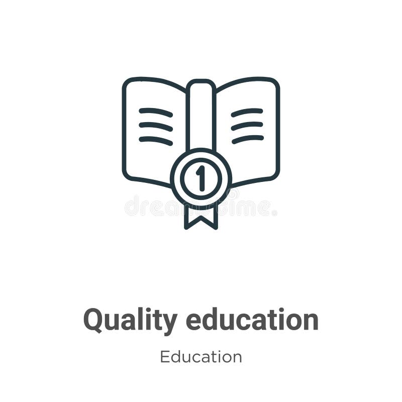 Outline Quality Education Vector Icon. Isolated Black Simple Line ...