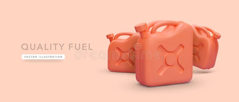 Quality Fuel in 3d Realistic Red Canister with Shadow Isolated on Red ...