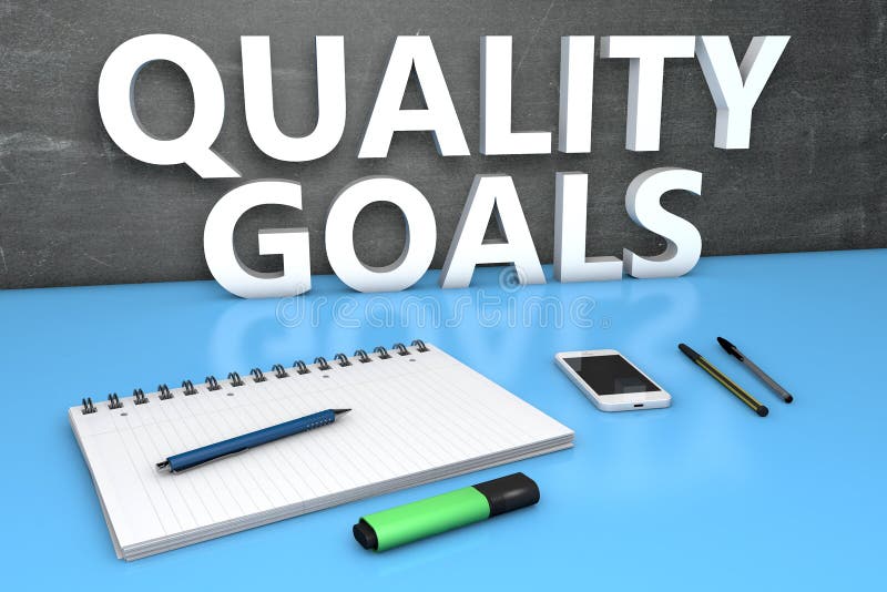 Quality Goals stock illustration. Illustration of magnifying - 50146537