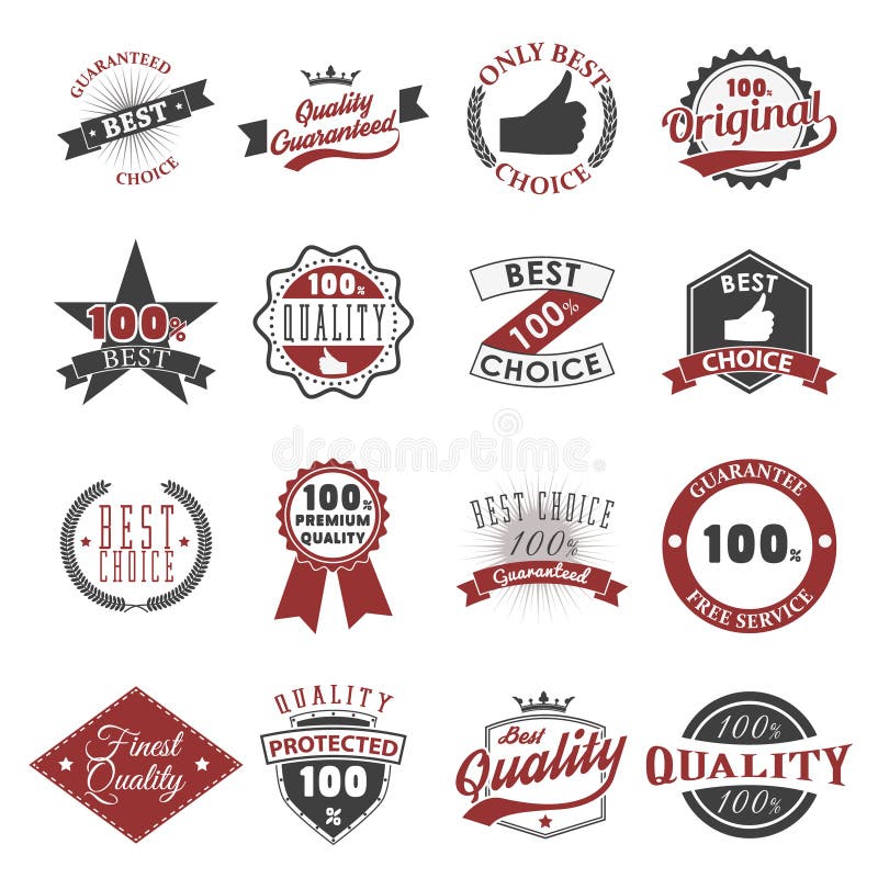 Set of Premium Quality Labels Stock Vector - Illustration of genuine ...