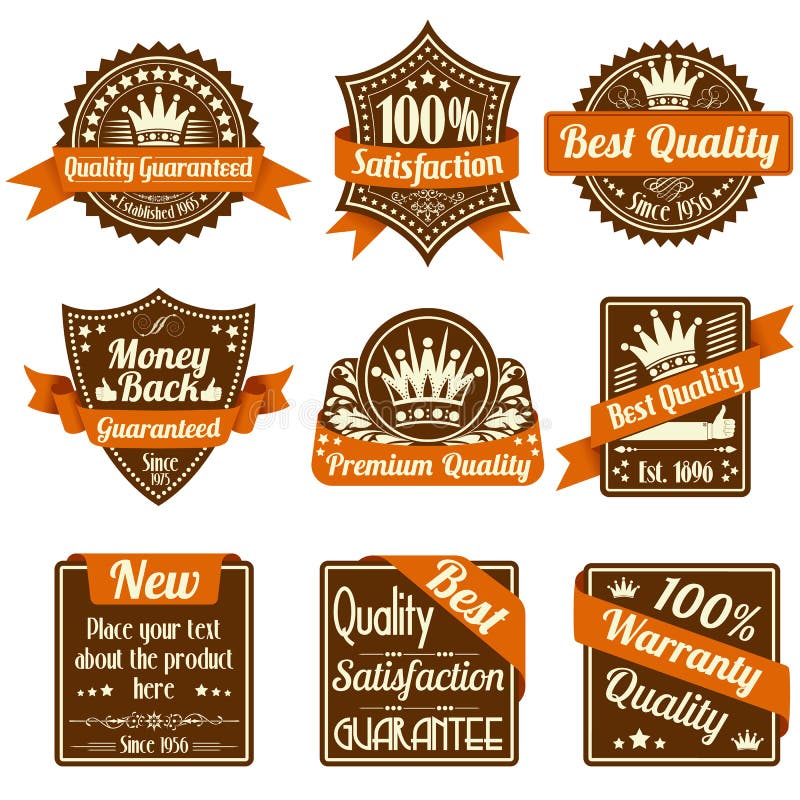 Badges and Labels Collection. Quality, Assurance Marks Stock Vector ...