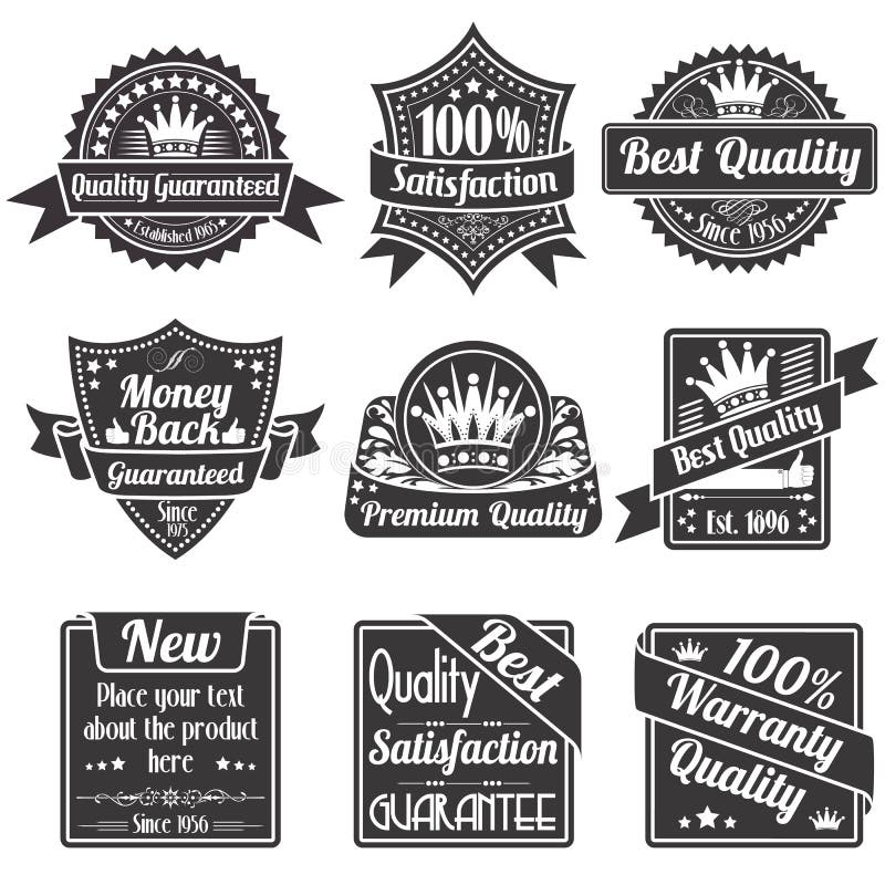 Set of Premium Quality Labels Stock Vector - Illustration of genuine ...