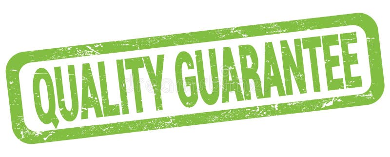 QUALITY GUARANTEE Text Written on Green Rectangle Stamp Stock Photo ...