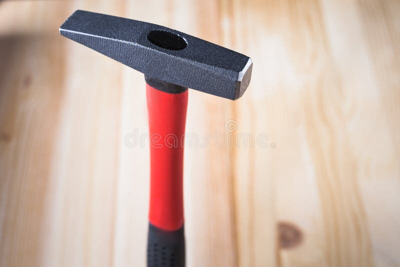 Quality Hammer on Wooden Background. Close-up and High Quality ...