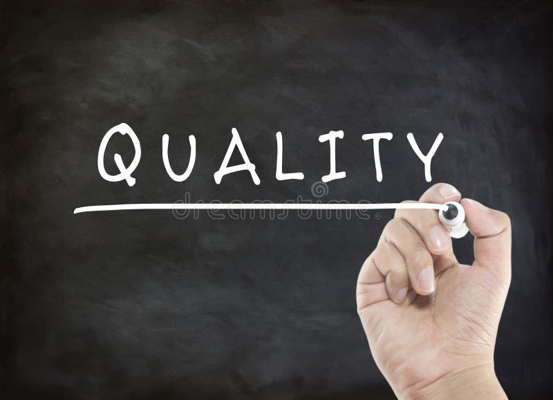 Quality with hand writing stock photo. Image of concept - 41764778