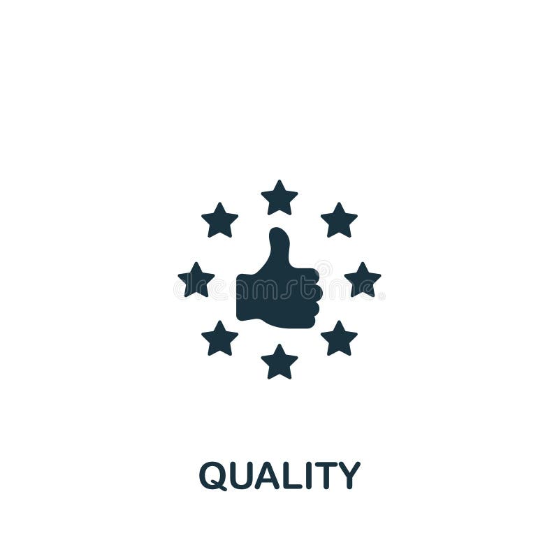 Quality Icon. Monochrome Simple Sign from Core Values Collection Stock ...