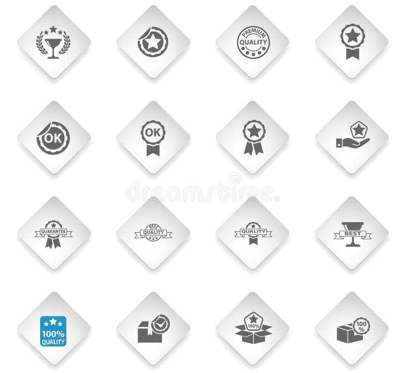 Quality icon set stock vector. Illustration of business - 135127709