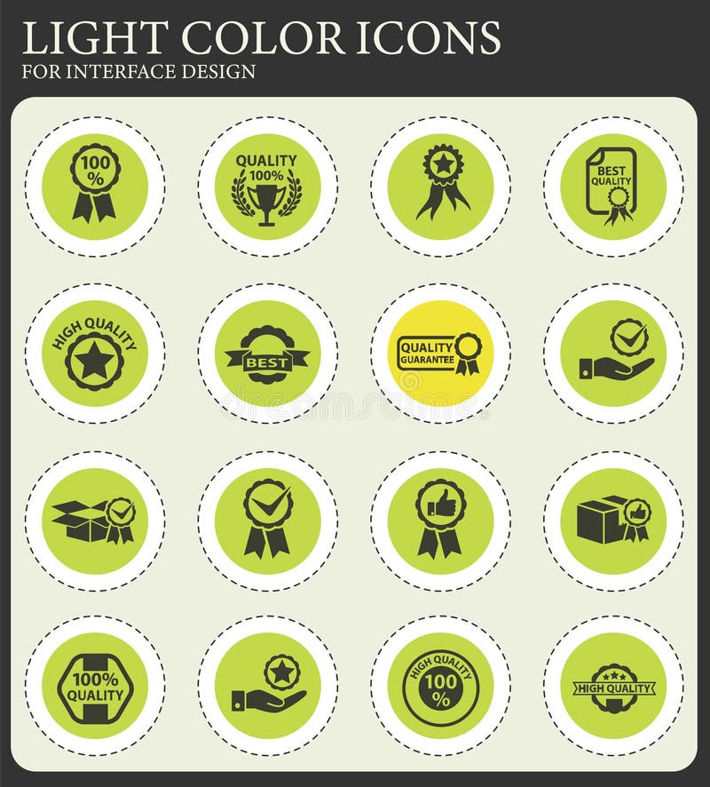 Quality icon set stock vector. Illustration of approval - 154996030