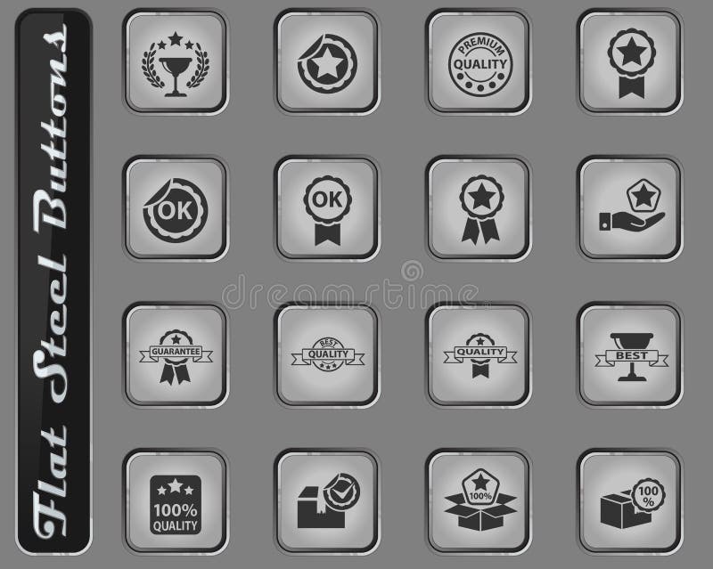 Quality icon set stock vector. Illustration of guarantee - 132093733