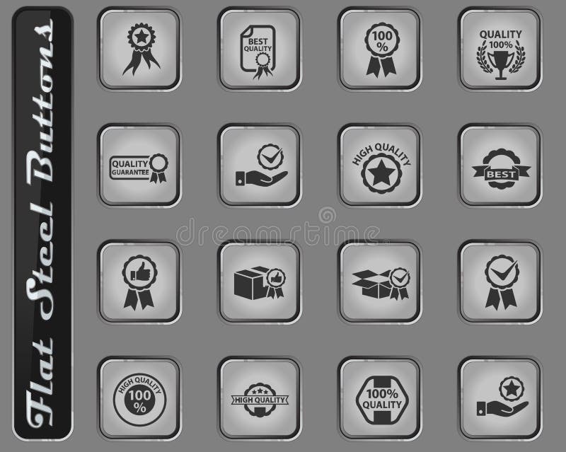 Quality icon set stock vector. Illustration of vector - 132093735