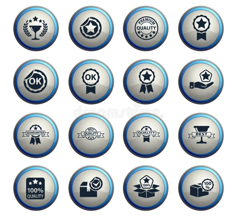 Quality icon set stock vector. Illustration of icon - 127750769