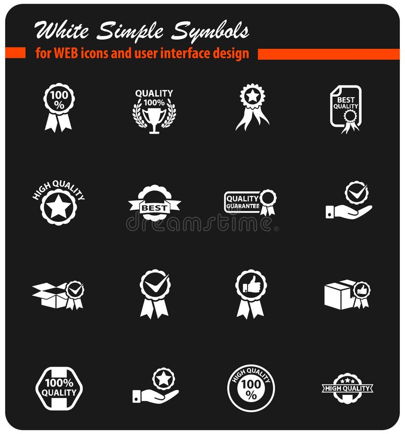 Quality icon set stock vector. Illustration of guarantee - 130912385