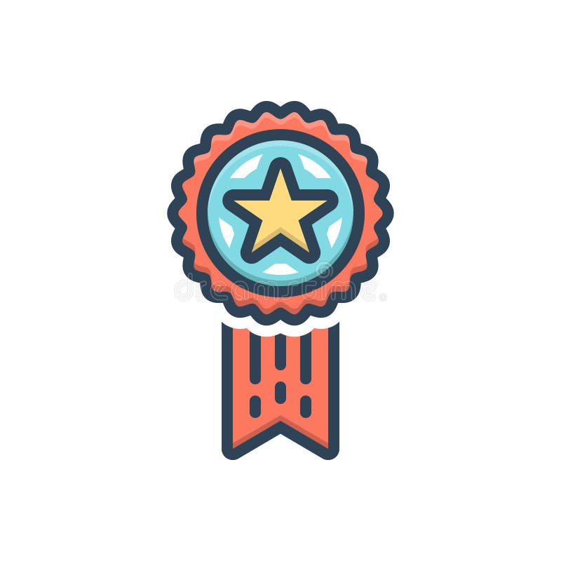 Color Illustration Icon for Quality, Badge and Medal Stock Illustration ...
