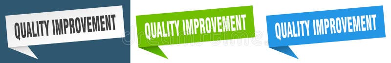 Quality Improvement Banner. Quality Improvement Speech Bubble Label Set ...