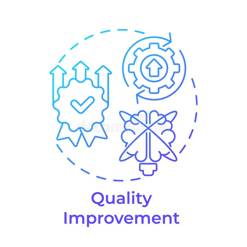 Quality Improvement Blue Gradient Concept Icon Stock Vector ...