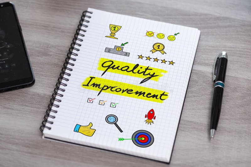 Quality Improvement Concept on a Notepad Stock Image - Image of symbol ...