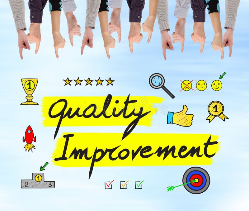 Quality Improvement Concept on a Wall Stock Illustration - Illustration ...
