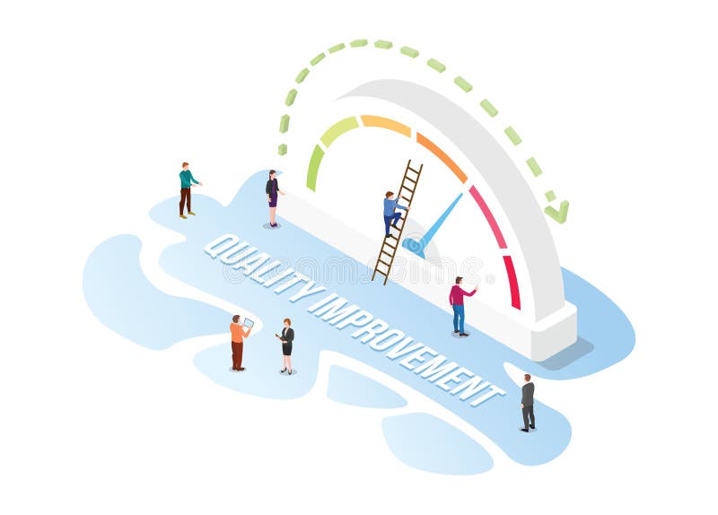 Quality Improvement Increase Concept with Modern Isometric or 3d Style ...