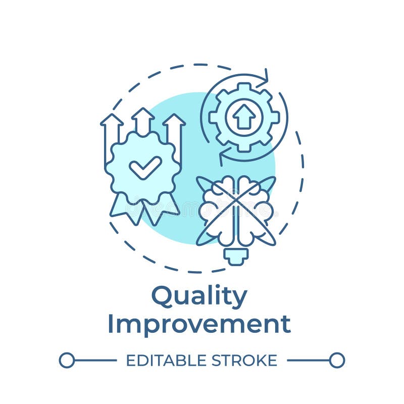 Quality Improvement Soft Blue Concept Icon Stock Vector - Illustration ...