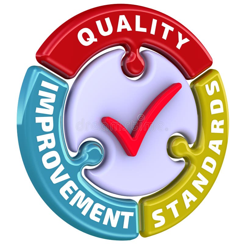 Quality Improvement Standards. the Check Mark in the Form of a Puzzle ...