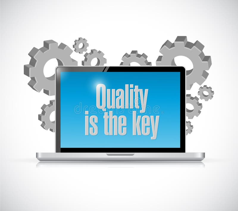 Quality is the Key Tech Computer Sign Concept Stock Illustration ...