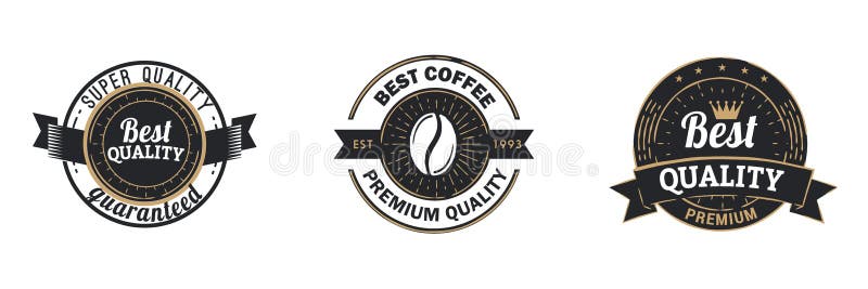 Quality Label Coffee Quality Label Templates Vintage Decor Circle Shape ...