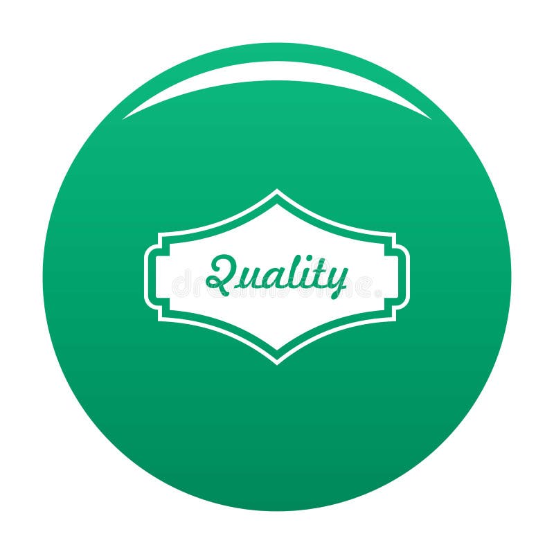 Quality Label Icon Vector Green Stock Vector - Illustration of offer ...
