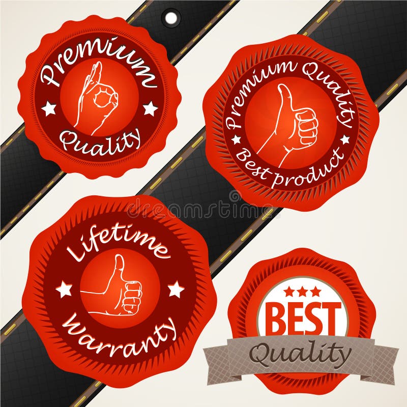 Quality labels stock vector. Illustration of creative - 23785423