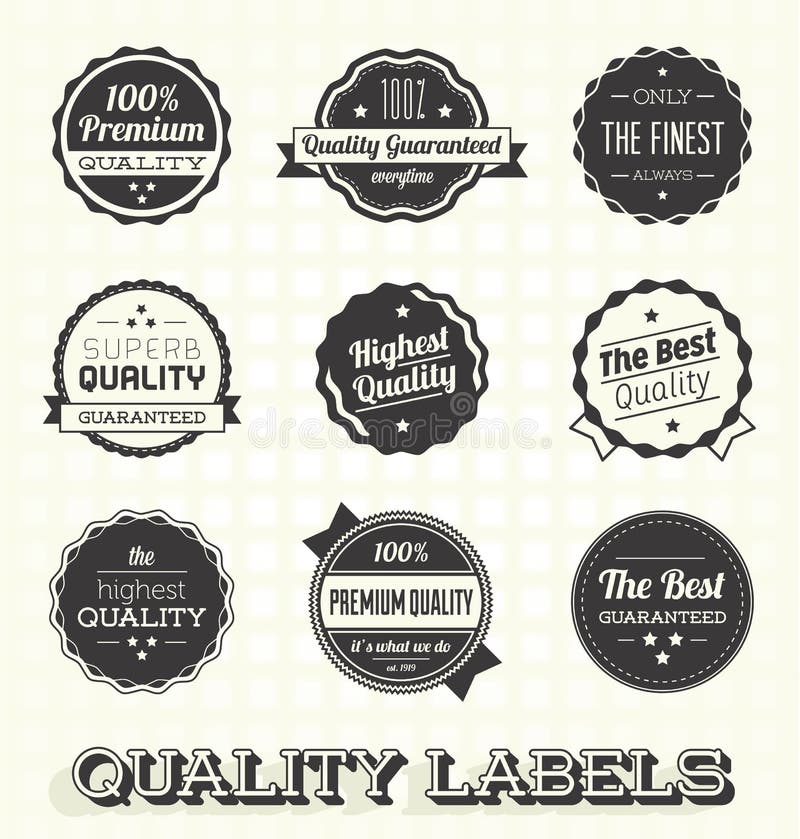 Retro Finest Quality Labels and Stickers Stock Vector - Illustration of ...