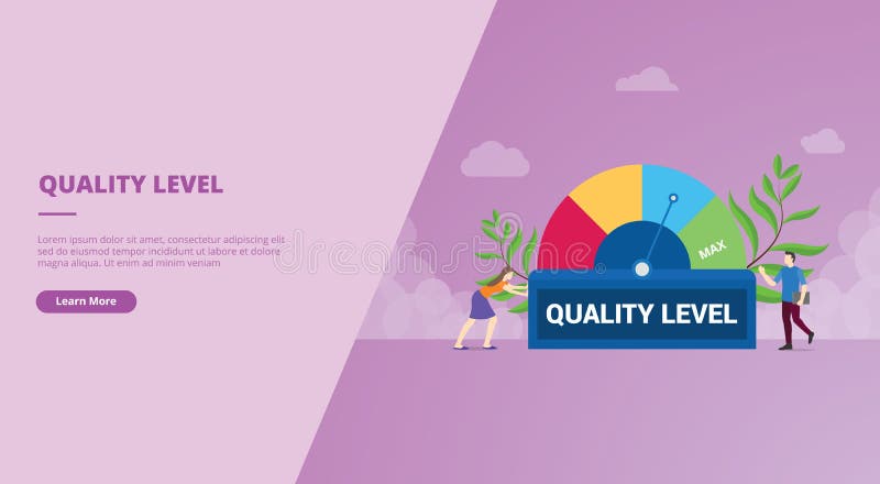 Quality Level Concept for Website Landing Homepage Template Banner or ...