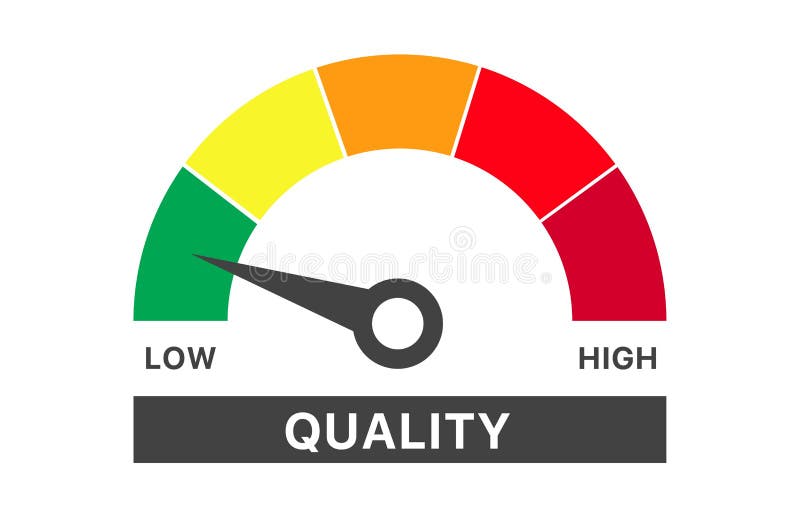 Quality Level Meter Indicate LOW, Isolated on White Stock Vector ...