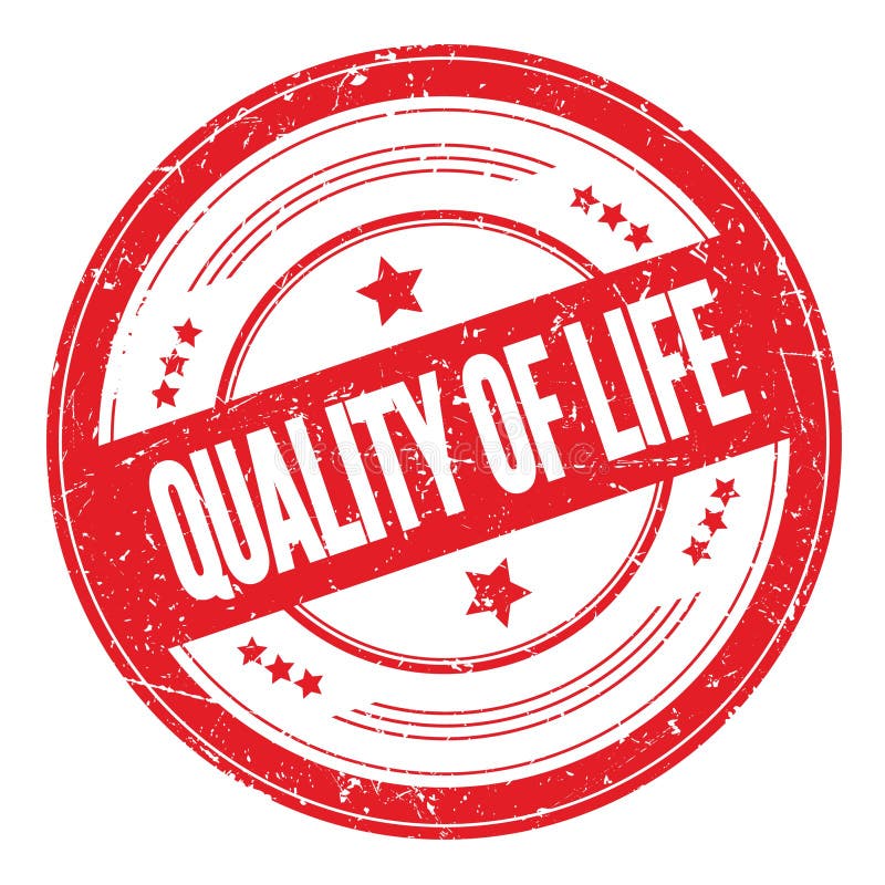 QUALITY of LIFE Text on Red Round Grungy Stamp Stock Illustration ...