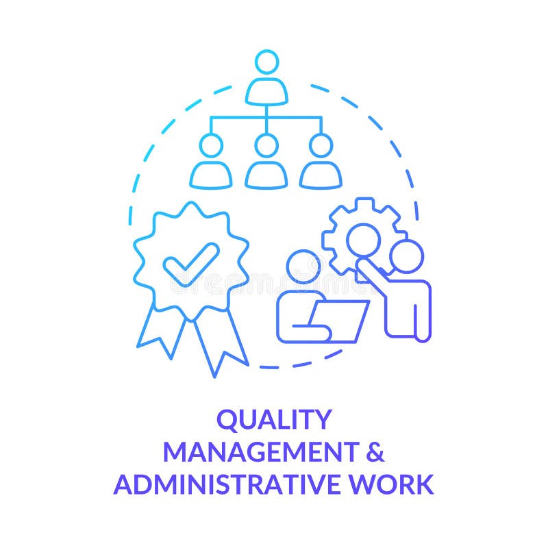 Quality Management and Administrative Work Blue Gradient Icon Stock ...