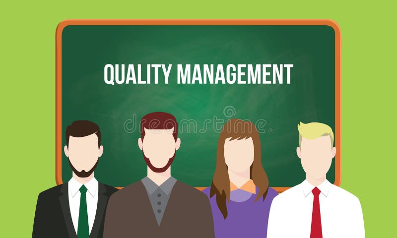 Quality Management Concept in a Team Illustration with Text Written on ...