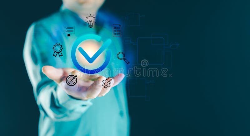 Quality Management and Standard Control of Business Work Concept, Men ...