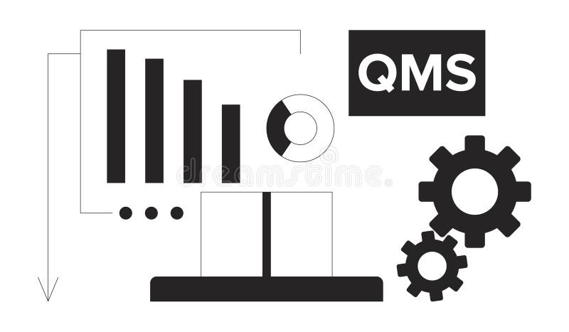 Quality Management System with Data Visualization Black and White 2D ...