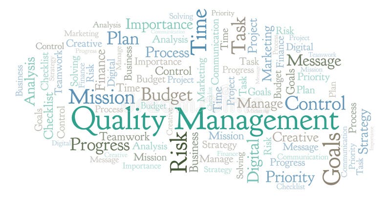 Quality Management Word Cloud, Made with Text only. Stock Illustration ...