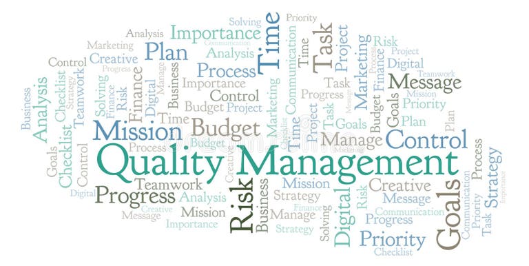 Quality Management Word Cloud, Made with Text only. Stock Illustration ...