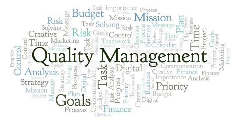 Quality Management Word Cloud, Made with Text only. Stock Illustration ...