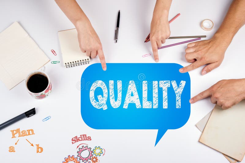 Quality, Marketing Plan. the Meeting at the White Office Table Stock ...