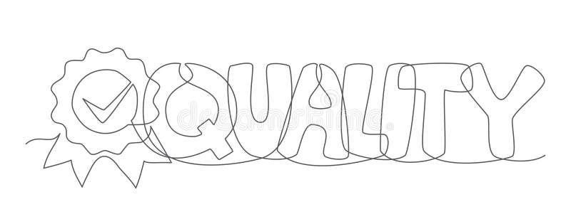 Quality One Line Drawing on White Background Stock Vector ...