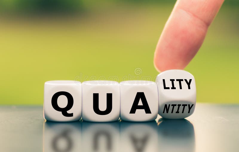 Quality over quantity stock image. Image of plan, efficiency - 35520711