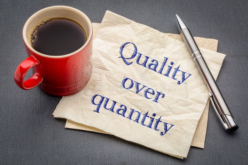 Quality Over Quantity Inspirational Reminder Note Stock Image - Image ...