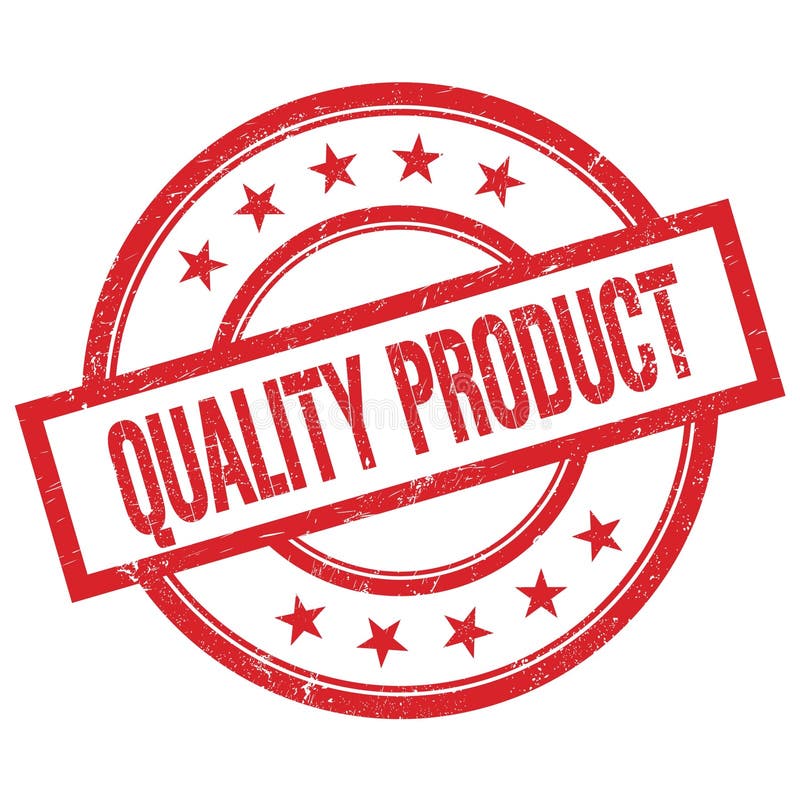 QUALITY PRODUCT Text Written on Red Vintage Round Stamp Stock ...