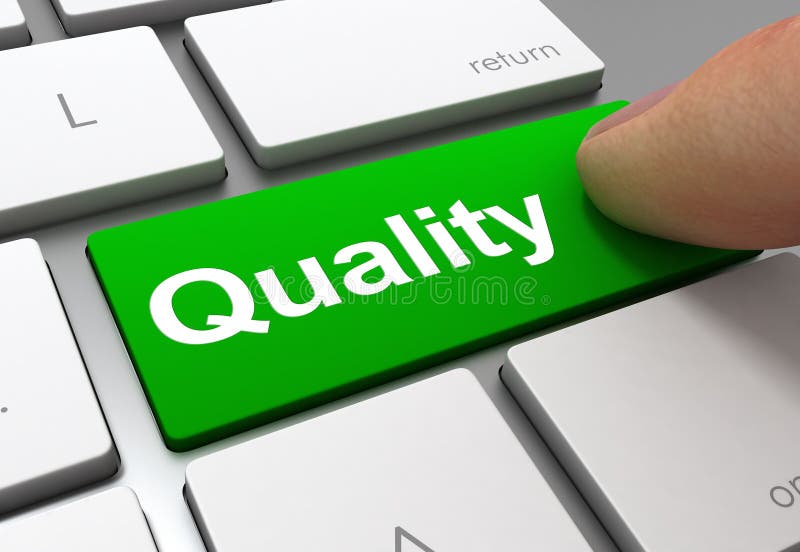 Quality Push Button Concept 3d Illustration Stock Illustration ...