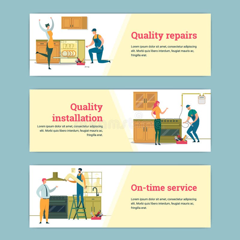 Quality Repairs, Installation, on-Time Service Stock Vector ...