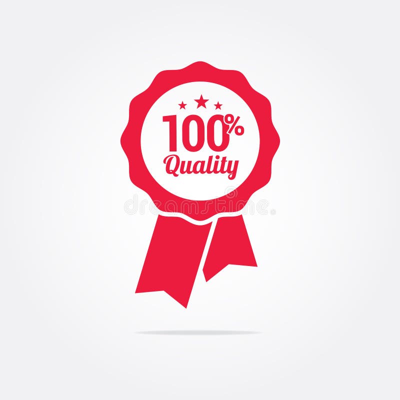 100 Quality Ribbon stock vector. Illustration of stamp - 198329180