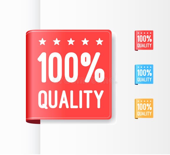 100 Quality Ribbons stock vector. Illustration of sign - 202616571