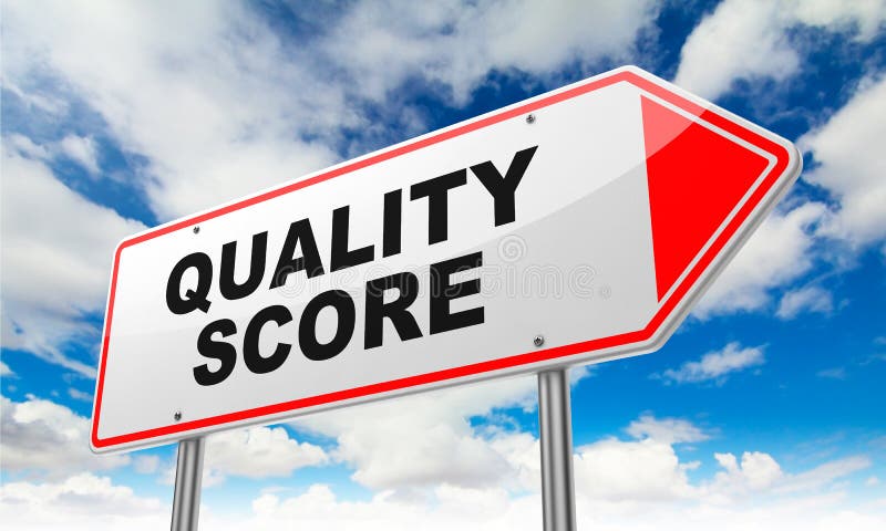 Quality Score on Red Road Sign. Stock Illustration - Illustration of ...