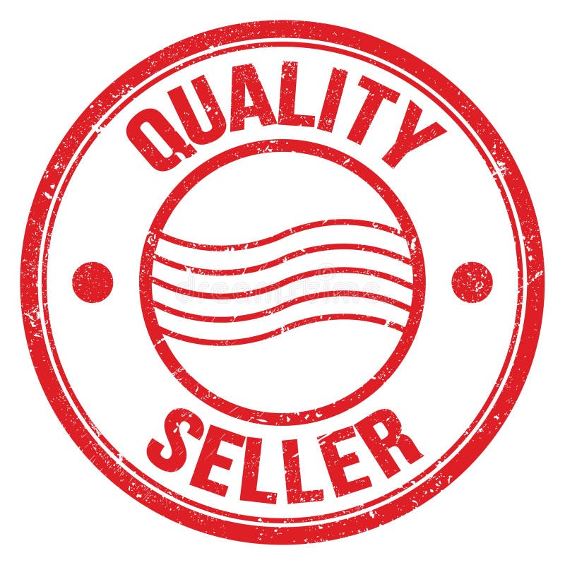 QUALITY SELLER Text on Red Round Postal Stamp Sign Stock Illustration ...